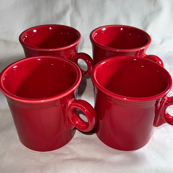 Fiestaware | Kitchen | Fiesta Coffeetea Mugs 4 Red | Poshmark